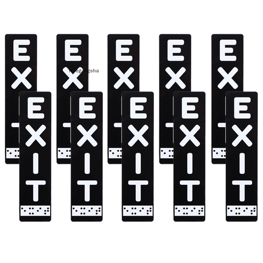 [FREG] 10 Pcs Vertical Exit Sign With Braille 8x2Inch Vertical Exit ...