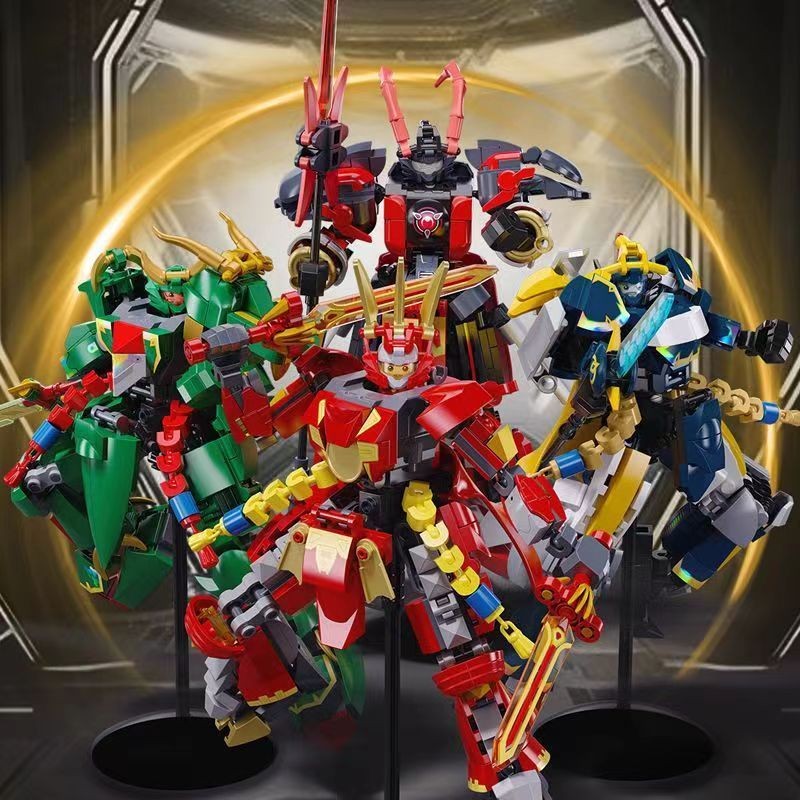 Little Luban Three Kingdoms Guan Yu Lu Bu National Trendy Mecha Autobot ...