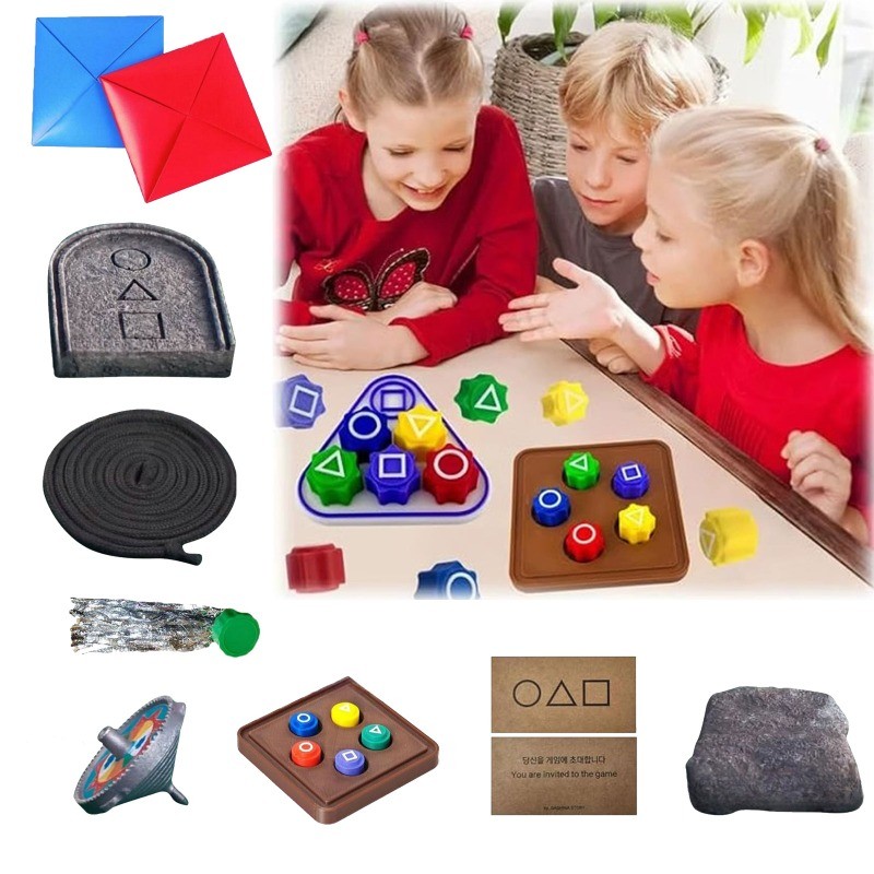 Squid Game Set Korean Folk Season Jebi Chagi Gong-Gi Biseokchigi Paeng ...