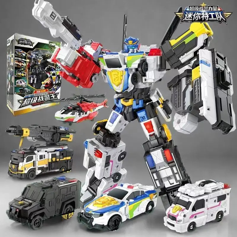 MiniForce 5 In 1 Super Cops JUSTICE TITAN 5-Vehicle Combine ...