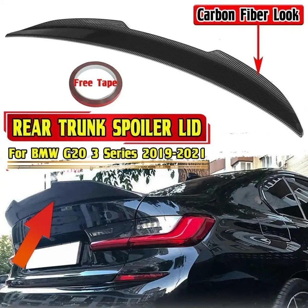 Carbon Fiber Look Car Rear Trunk Boot Lip Spoiler Wing Lip For BMW G20 ...