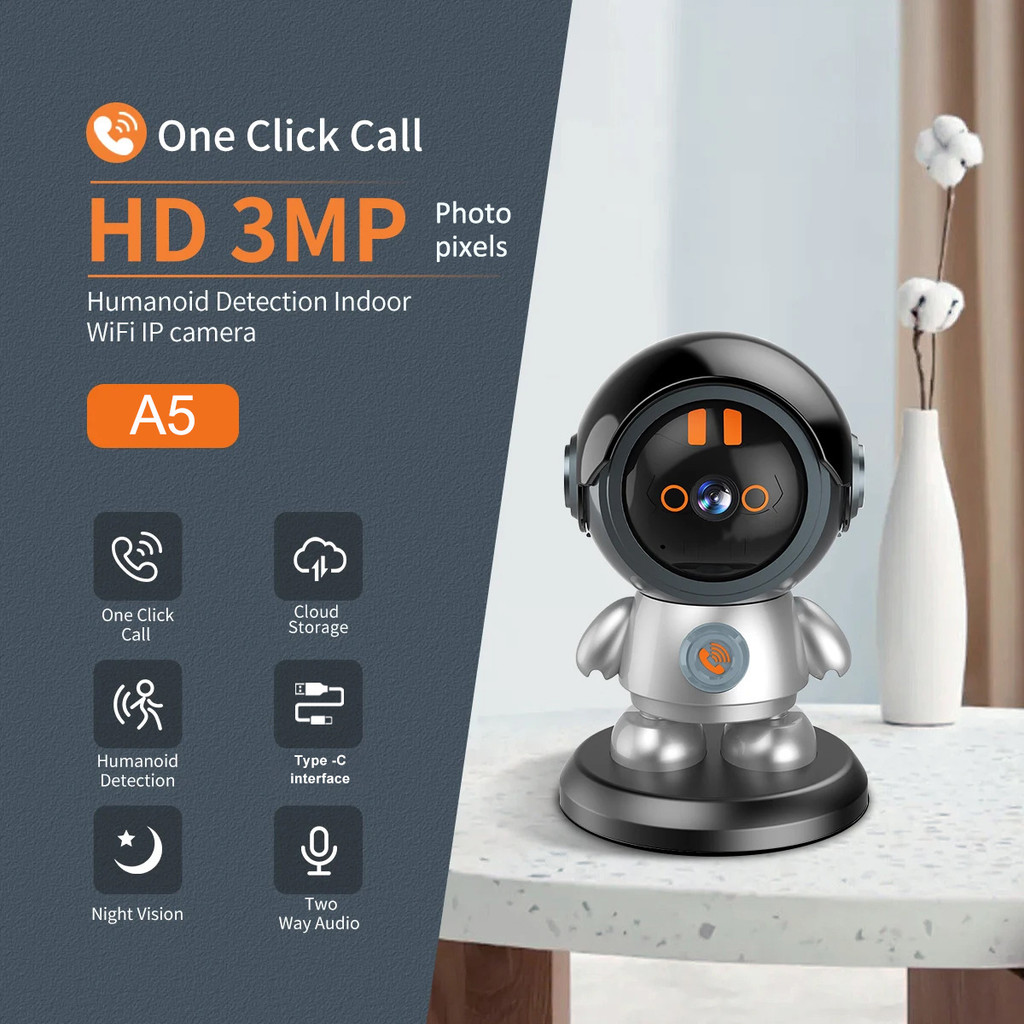 Smart Robot WiFi CCTV Camera with Auto-Tracking, Night Vision & Mobile ...