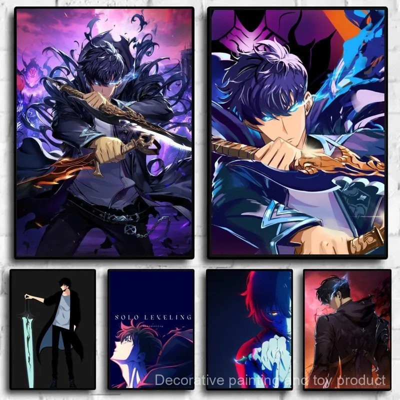 Solo Leveling Anime Canvas Poster Wall Art Printing Waterproof Home ...