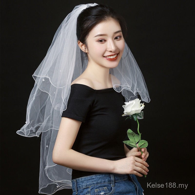 Short Wedding Headdress Female Wedding Dress Super Fairy Photo Props ...
