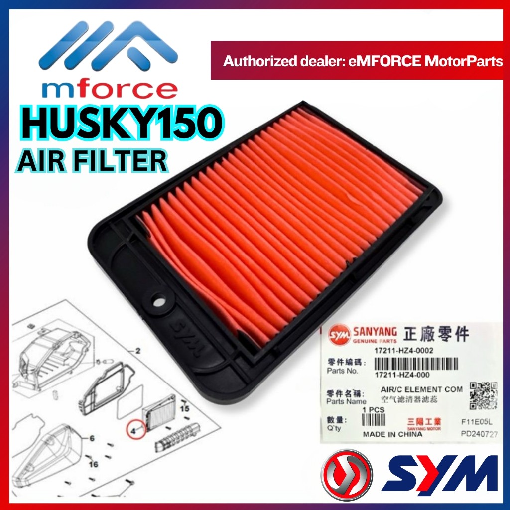 HUSKY150 HUSKY 150 NAGA155 AIR FILTER AIR CLEANER PENAPIS ANGIN 17211 ...