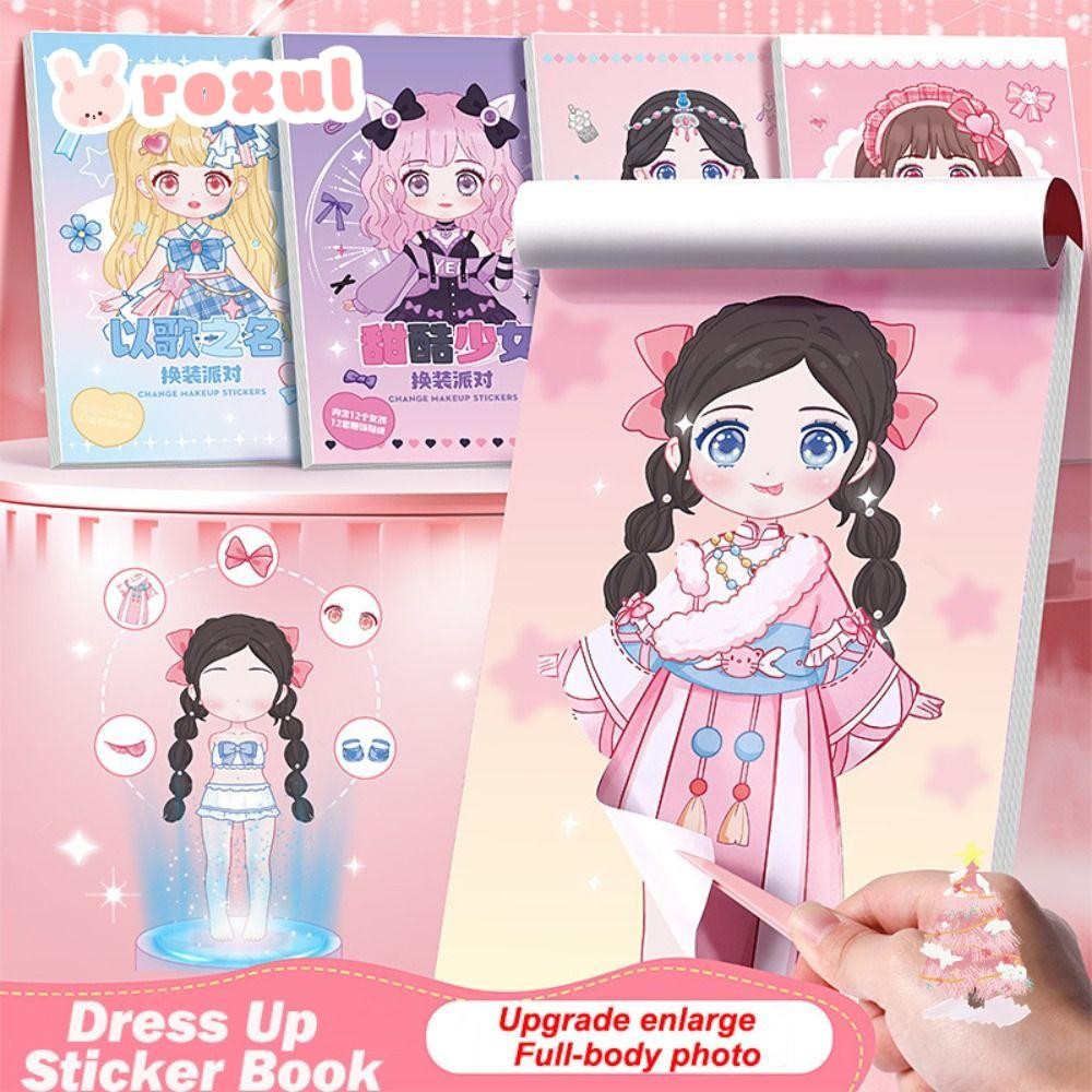 ROXUL Dress Up Sticker Book, DIY Cartoon Girl Sticker Book, Festival ...