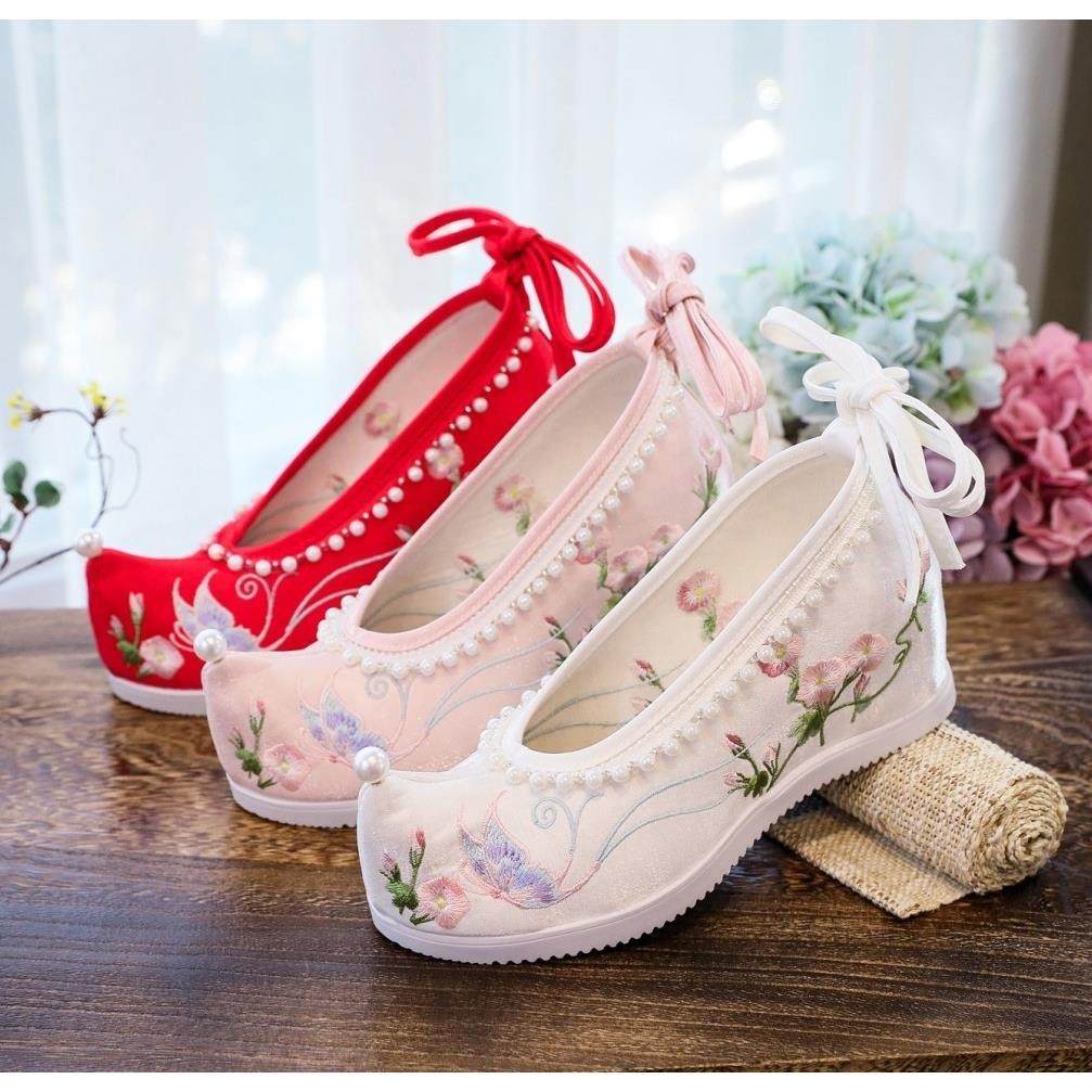 Hanfu Shoes Women's Ancient Costume Shoes Heightening Inner Heightening ...