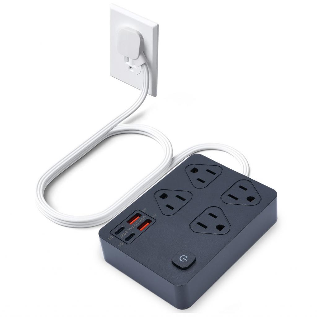 Cooltools 20W Power Strip Surge Protector 8 in 1 Ultra Thin USB C 6ft ...