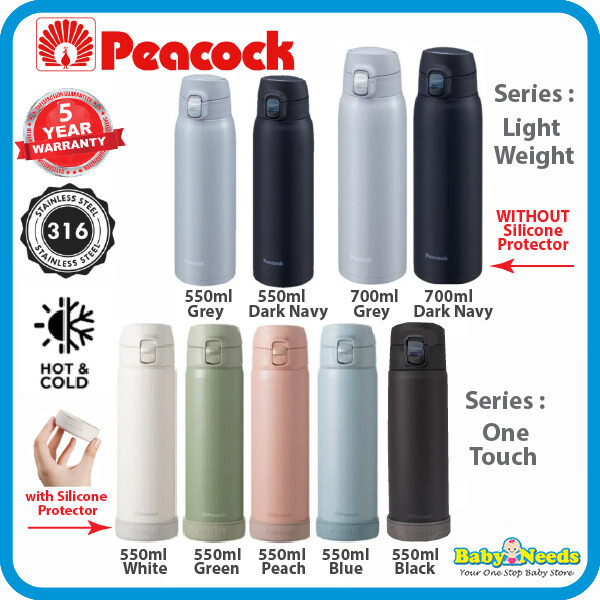 Peacock One Touch Thermo Flask Bottle 550ml/700ml | Shopee Malaysia