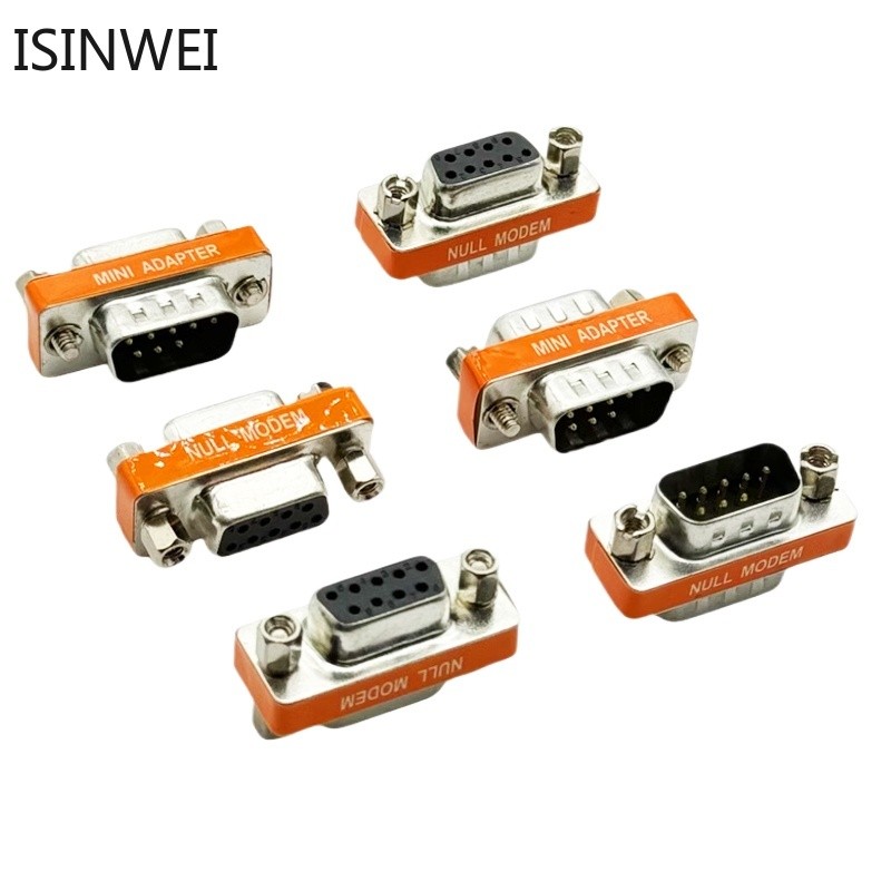 Mini Null Modem DB9 Female Male Plug Adapter Gender Changer Cross High ...