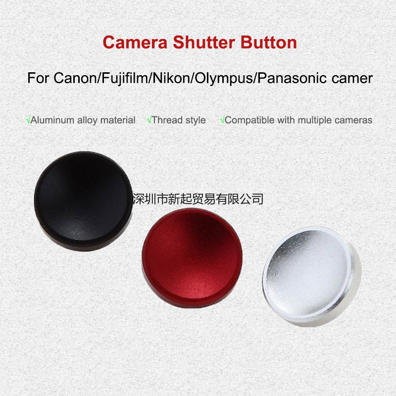 Metal Shutter Button - Red/Black/Silver, Compatible with Fuji X-M5/X100 ...