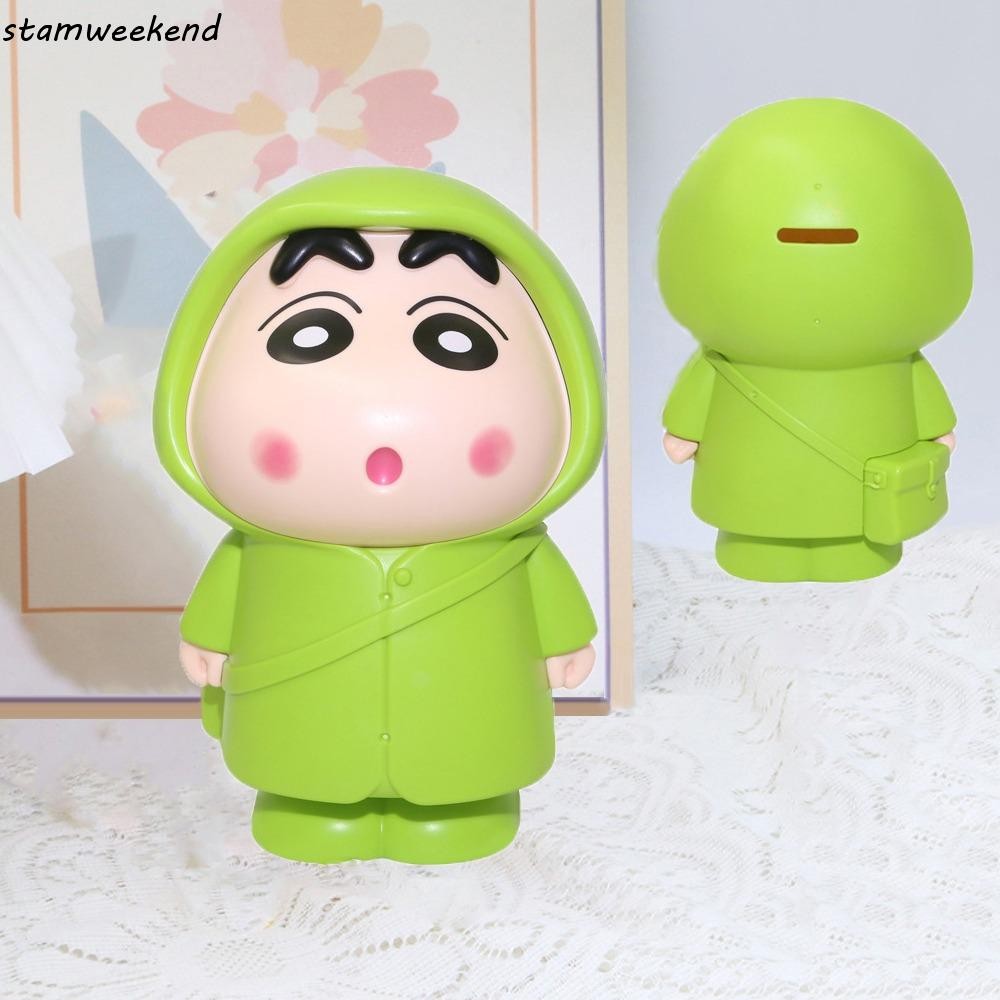 STAMWEEKEND Crayon Shin-chan Piggy Bank, Green Raincoat Savings Tank ...