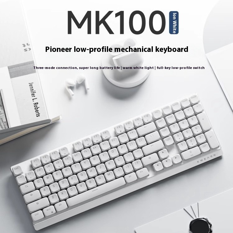 EWEADN MK100 Low-Profile Wireless Bluetooth Mechanical Keyboard - Ultra ...
