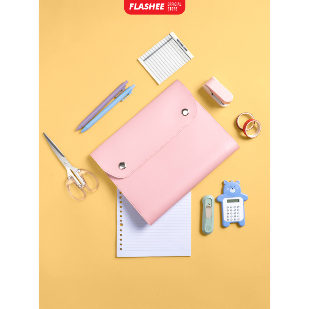 Flashee Binder Folder Plain A5 Ring 20 Binder Plain Leather Document ...