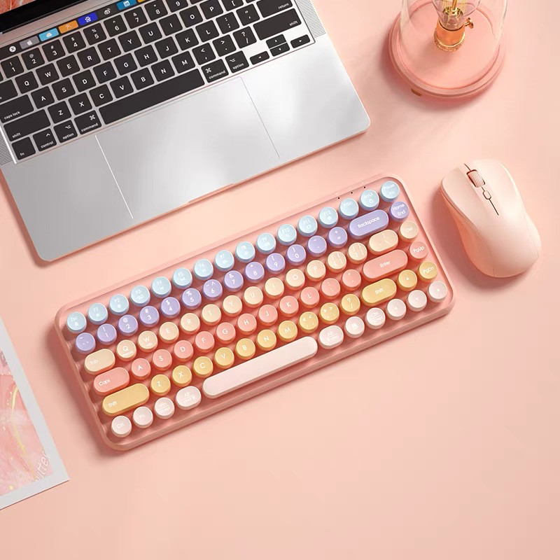BOW wireless keyboard and mouse set boys and girls mute office USB 2.4g ...