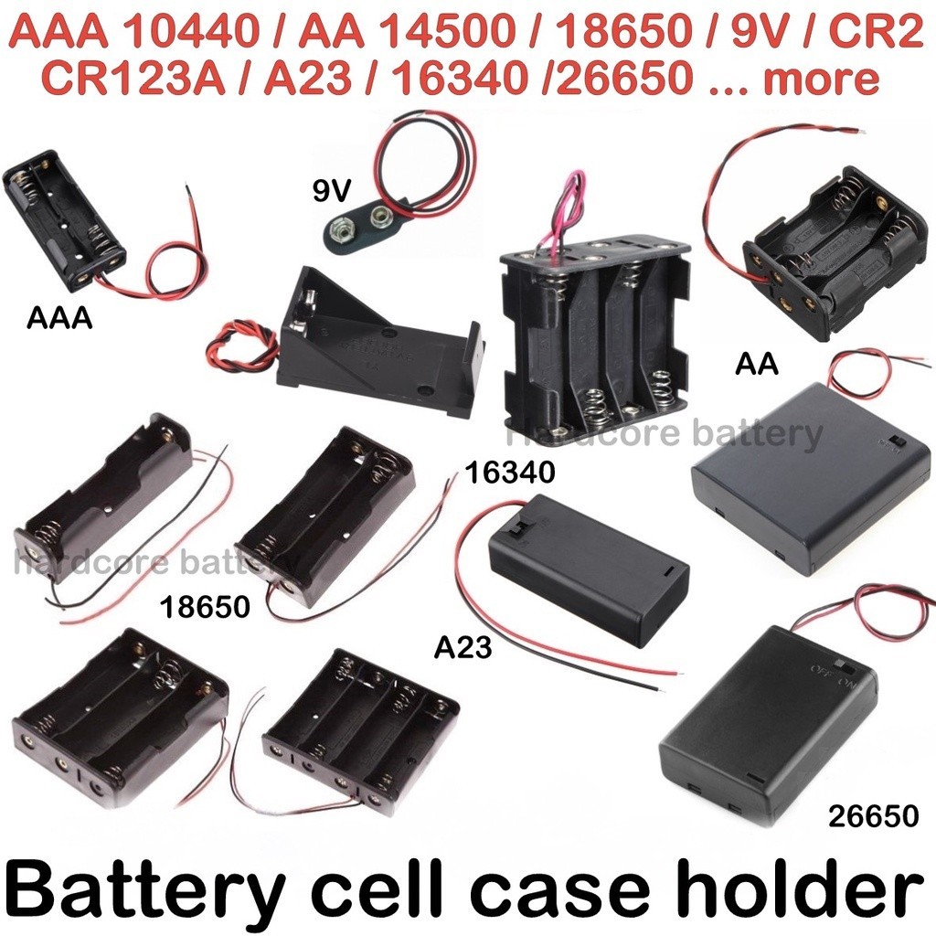 Battery Holder Casing with On & Off Switch 1 2 3 4 Slot AA AAA 14500 ...