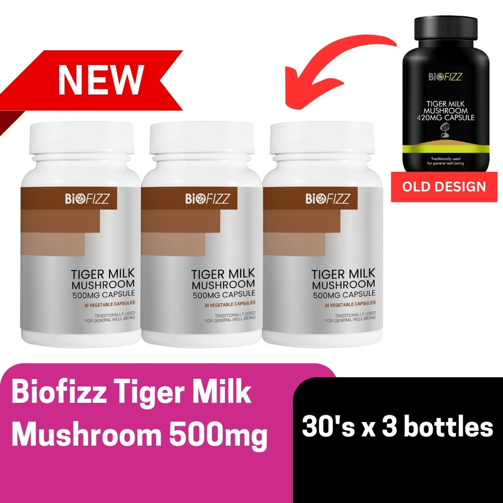 BIOFIZZ Tiger Milk Mushroom Capsule 420mg 30'S x 3 Halal Tiger Mushroom ...