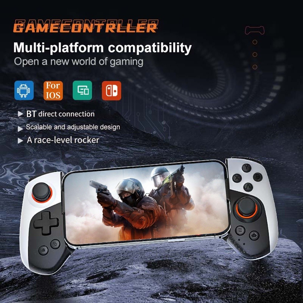 JK03 Telescopic Gamepad Wireless Mobile Gaming Controller 300mAh Game Handle for IOS/Switch ...