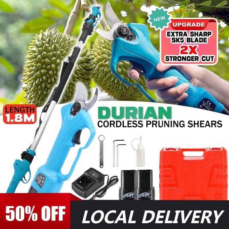 1.8M Cordless Pruning Shears With Extension Rod Heavy Duty Tree Cutter ...
