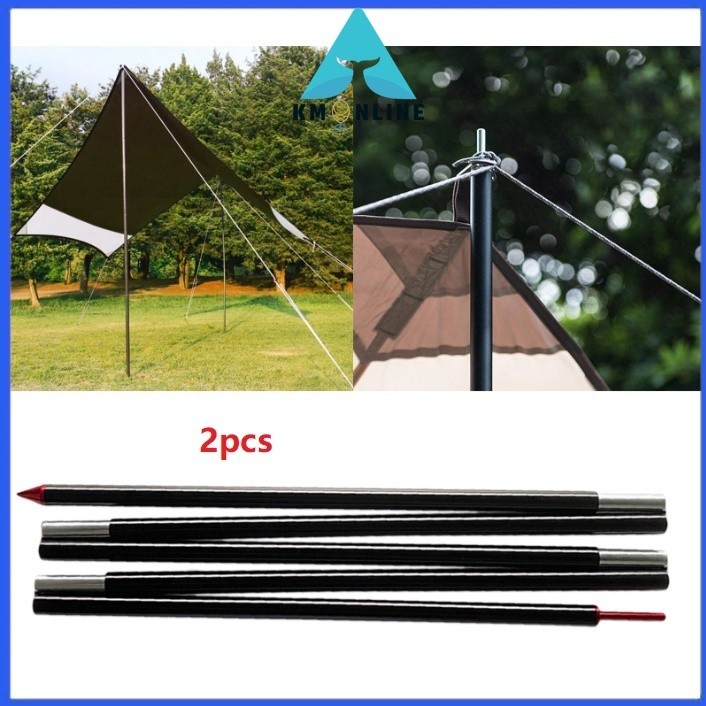 Universal Tarp Support Poles 200cm Canopy Awning Tent Rod 4-Section ...