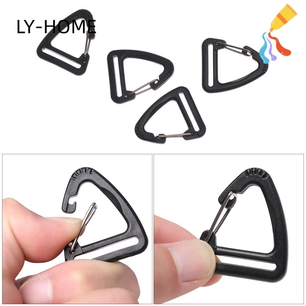 LY 2/5pcs Black Triangle Carabiner Camping Hiking Hooks Spring ...