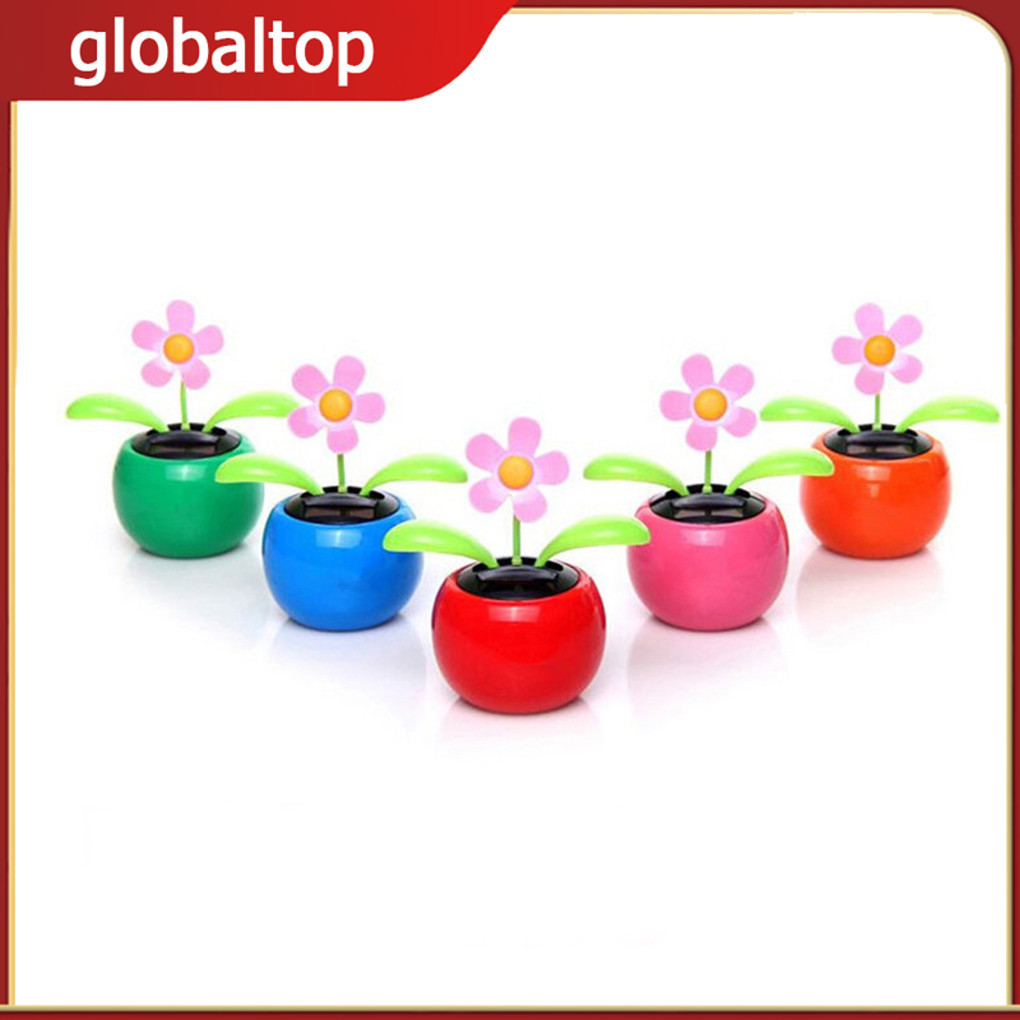 Cute Dashboard Solar Powered Dancing Flower Ornament For Car Powered ...