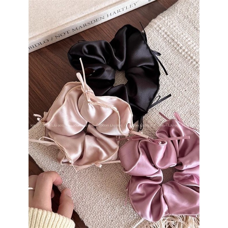 Ballet Style Ribbon Bow Knot Scrunchy Hair Tie Influencer 2024 New ...