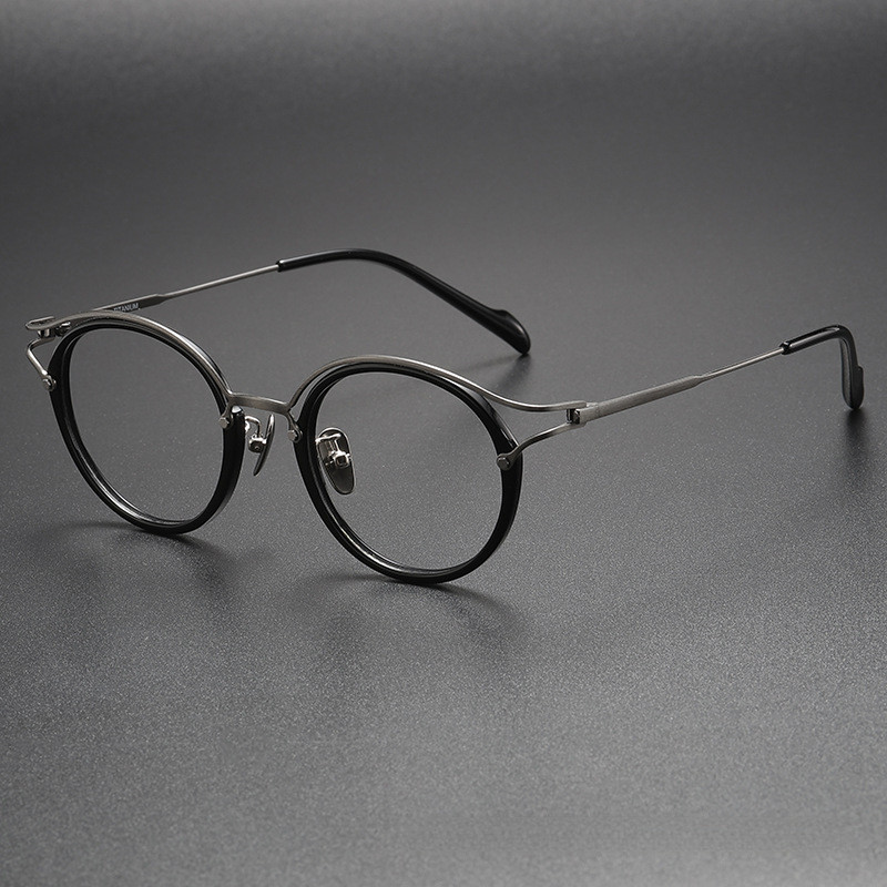 Japanese Handmade Optical Glasses Frame Pure Titanium Eyeglasses Men ...