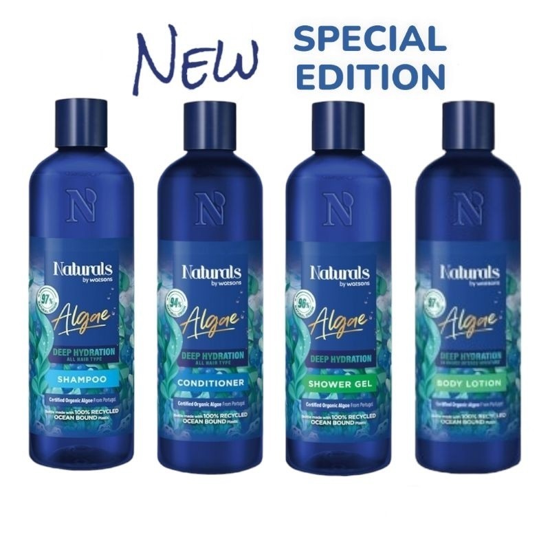 Naturals By Watsons Algae Shampoo/Conditioner/Shower Gel/Lotion 490ml ...
