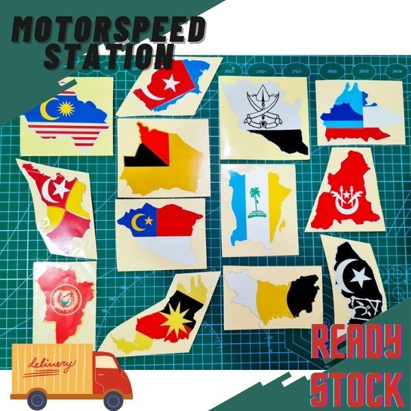Sticker Cutting Reflective Bendera Negeri Malaysia Pantul Reflect ...