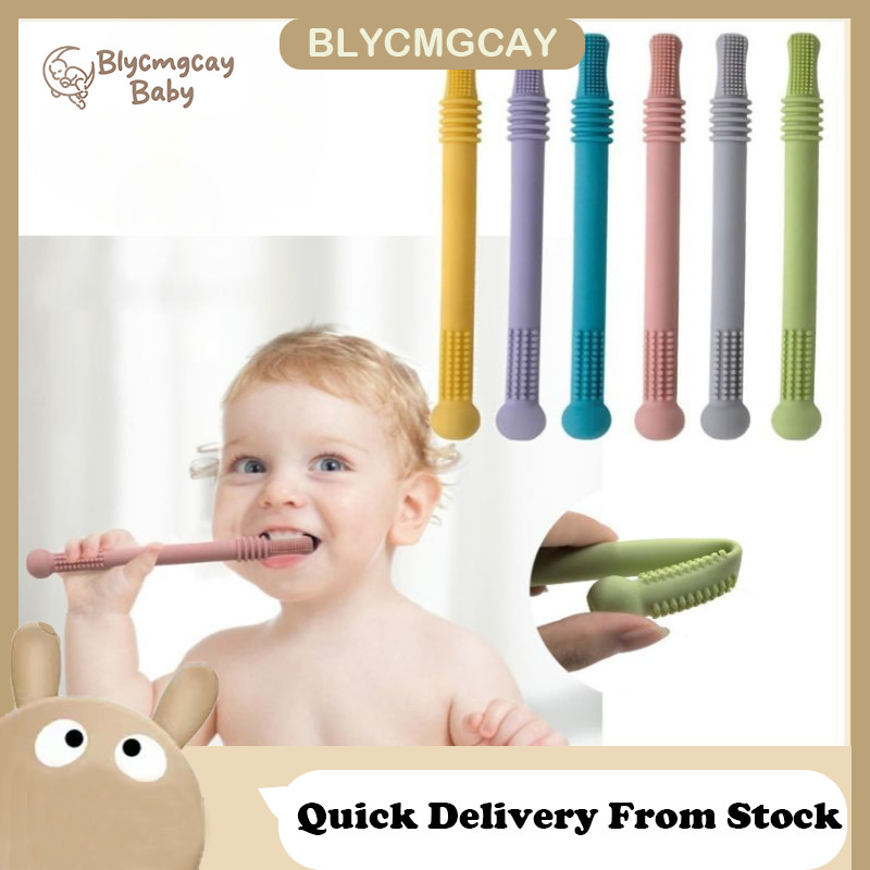 Baby Biter Chewable Safe Toy Silicone Molar Straw Teether Baby Teething ...