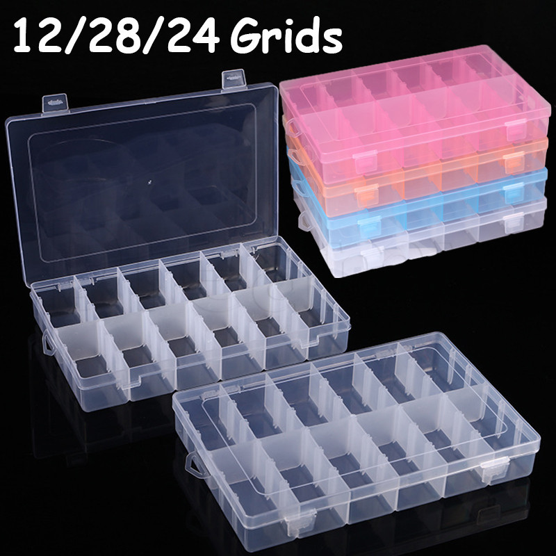 12/28/24 Grids Transparent Storage Box - Multi-Purpose Plastic Box - DIY Jewelry Display Case ...