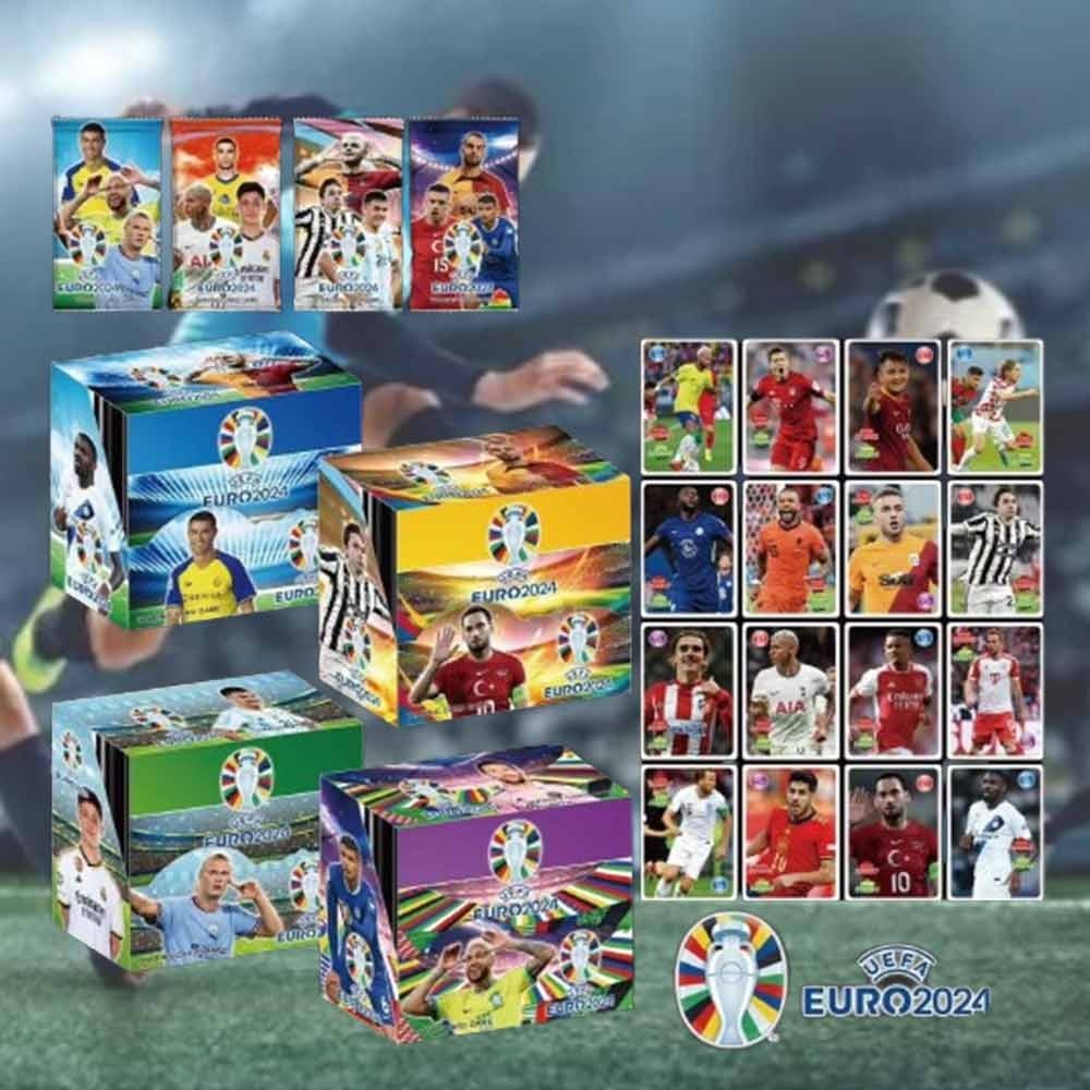Full Box (40 packets) UEFA EURO 2024 Trading Cards Collection random 1 ...