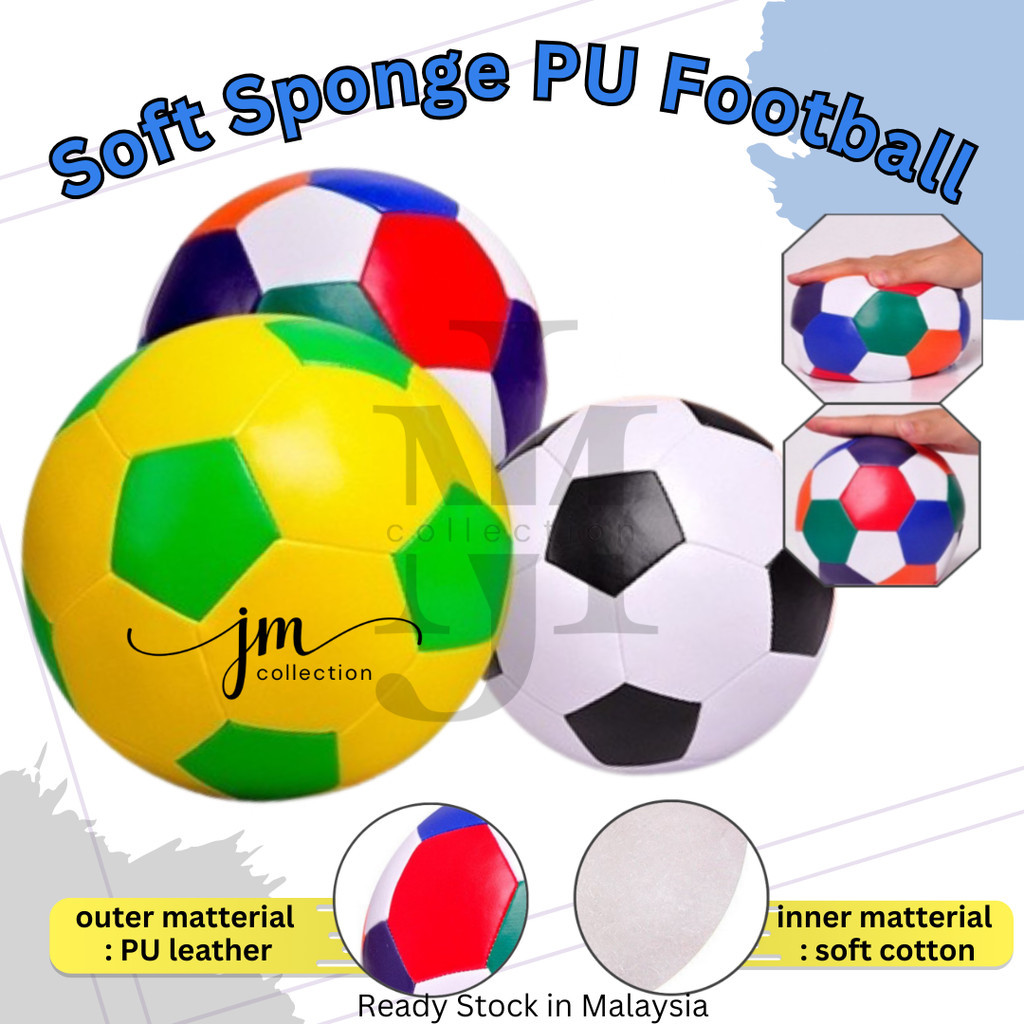 Ready Stock !!! Kids Soft Squishy PU Leather Football Kids Soccer Ball ...
