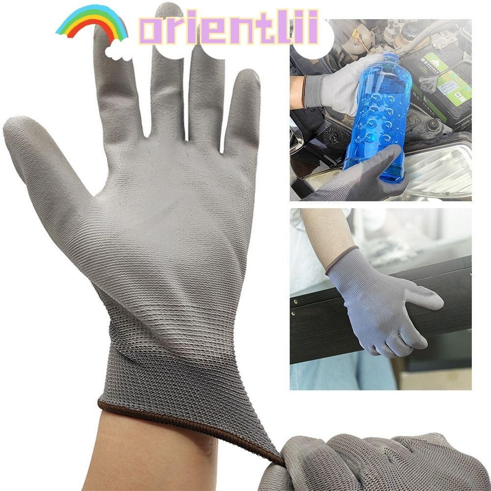 ORIENTLIIY Anti-slip Gloves, Palm PU Coating Flexible Work Gloves, Tool ...