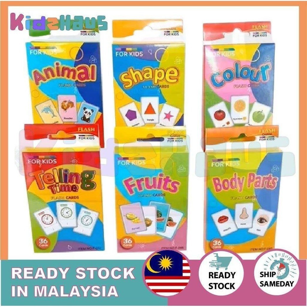 Early Learning Flash Card | Kids Cognition Card | Shape Animal Color ...