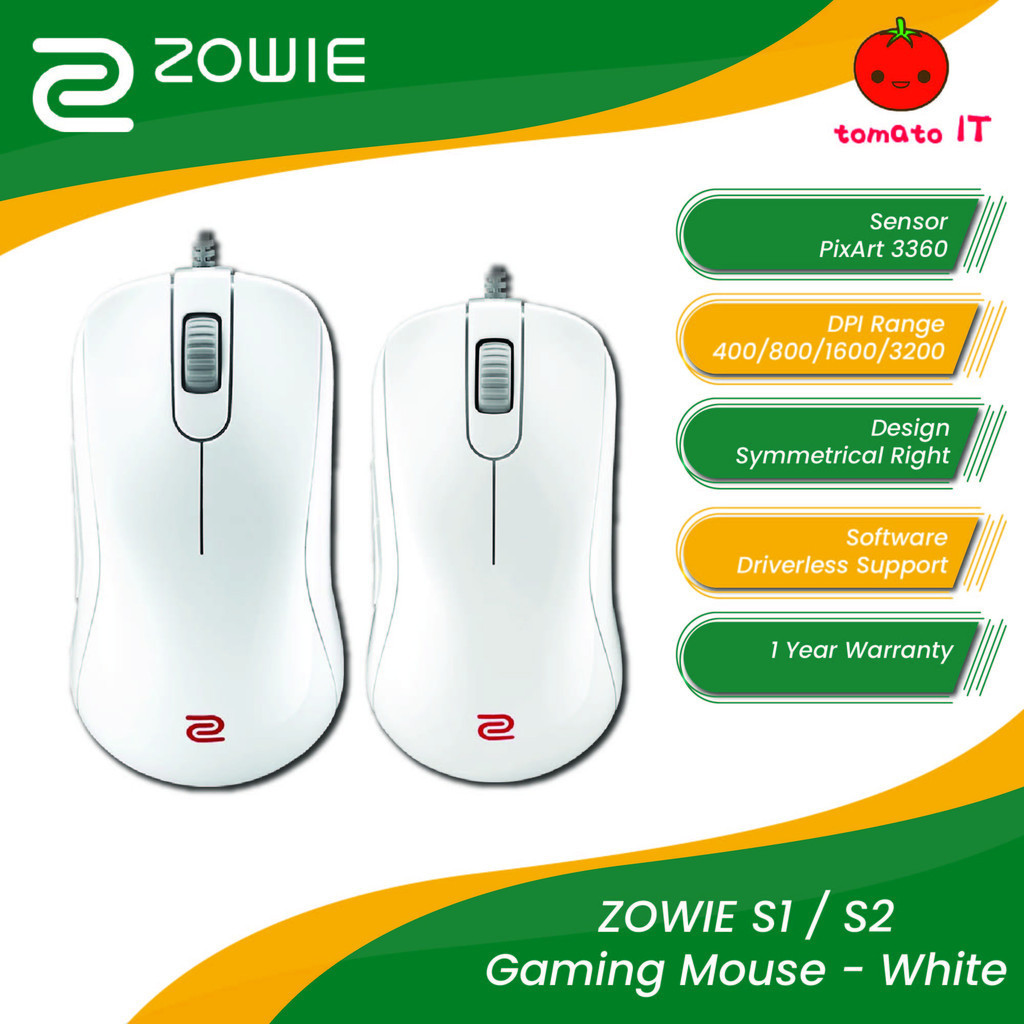 ZOWIE S1 S2 Gaming Mouse - White Edition | Shopee Malaysia