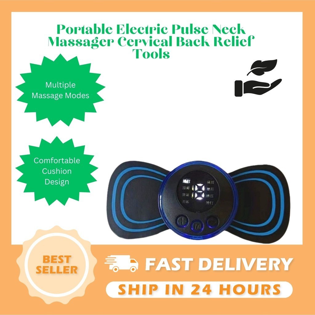 EMS Portable Electric Pulse Neck Massager Cervical Back Muscle Pain ...