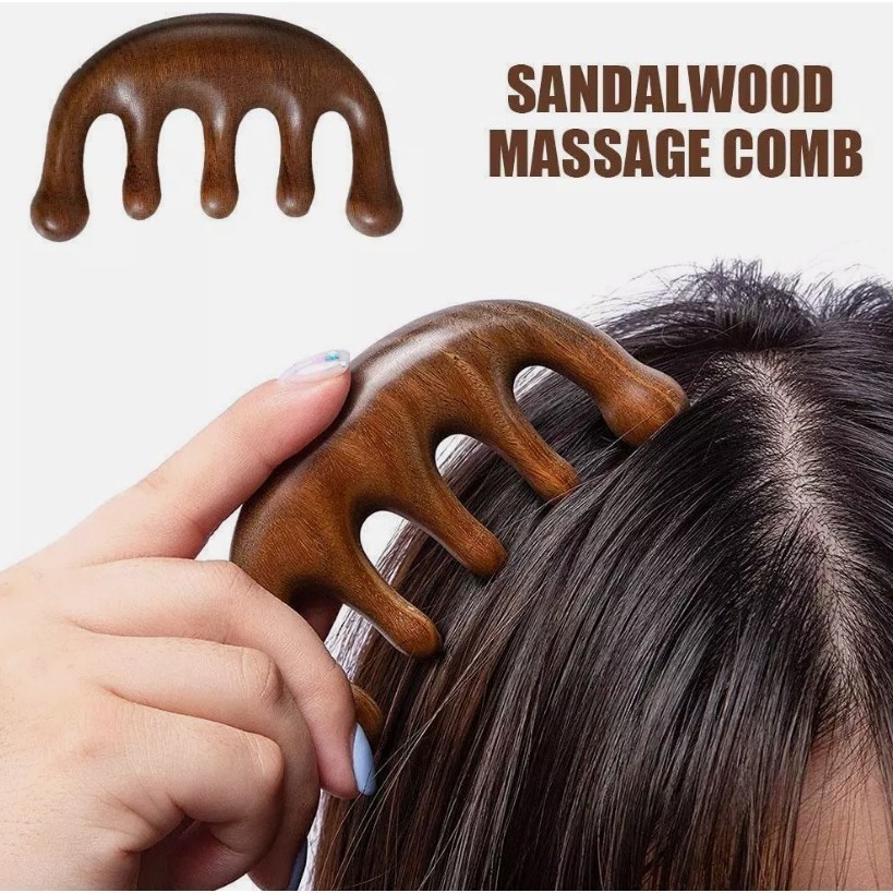 Sandalwood Hair Comb Head Massage Comb Scraping Dredging Meridian ...