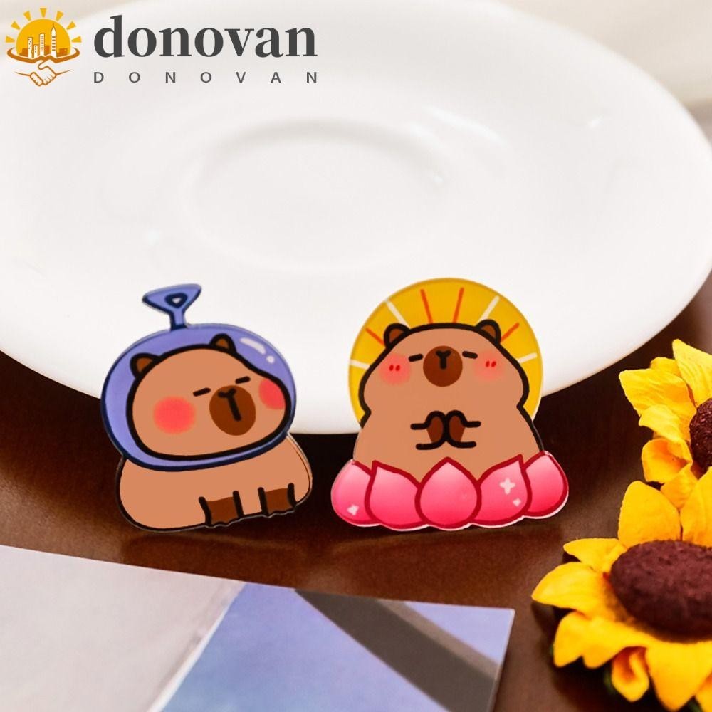 DONOVAN Acrylic Capybara Pin, Kapibara Cute Hot Dog Capybara Brooch ...