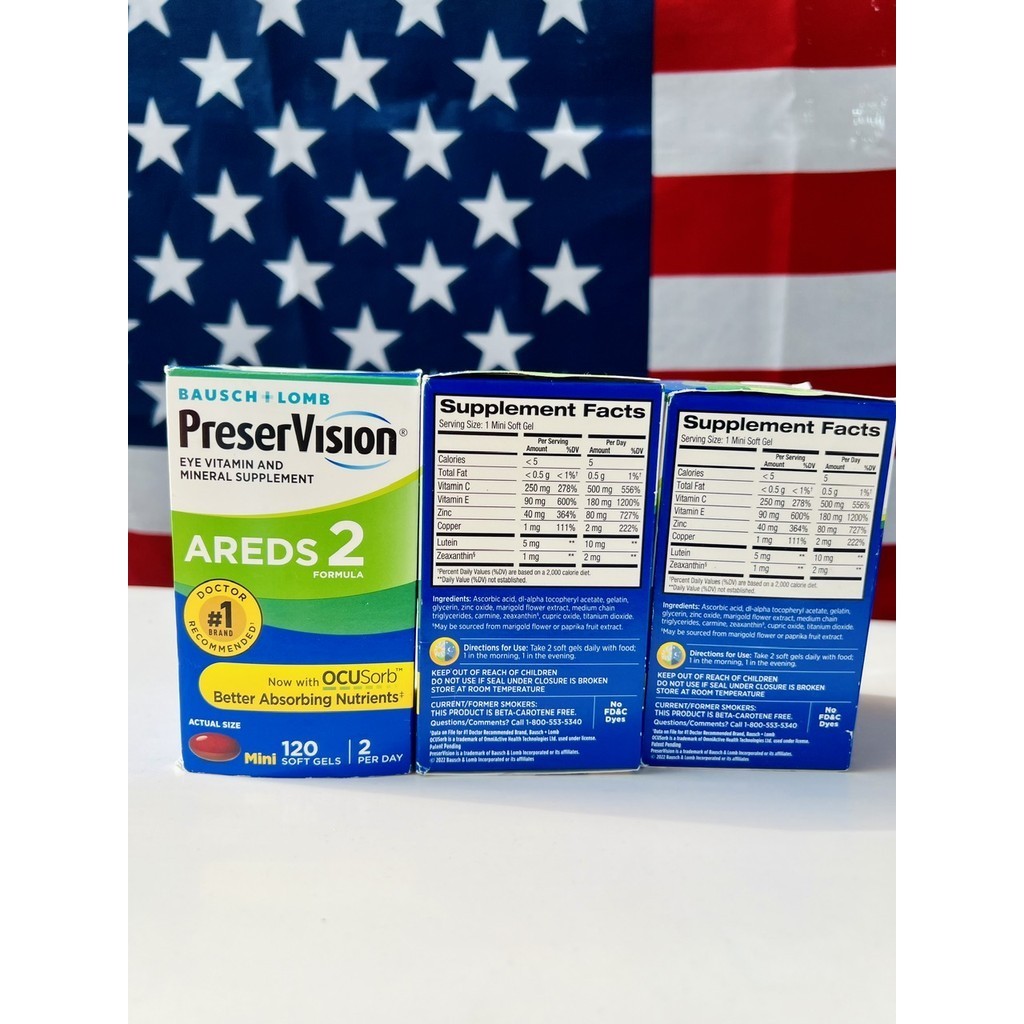 PreserVision Areds 2 Formula eye supplements 120 US tablets | Shopee ...