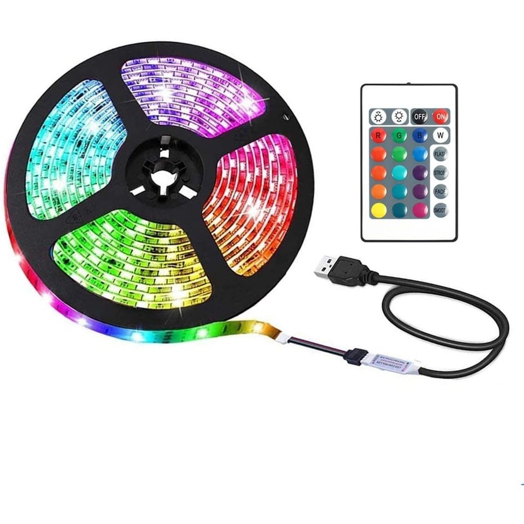 LED Light Strip USB Powered SMD 5050 Flexible LED Light, RGB Cuttable ...