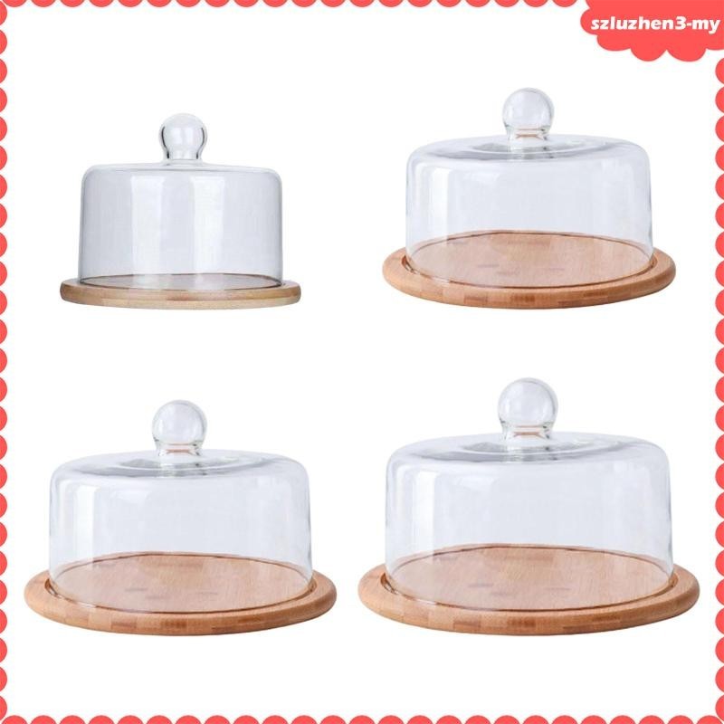[SzluzhenbcMY] Multifunctional Cake Stand with Dome Rotating Cake Stand ...