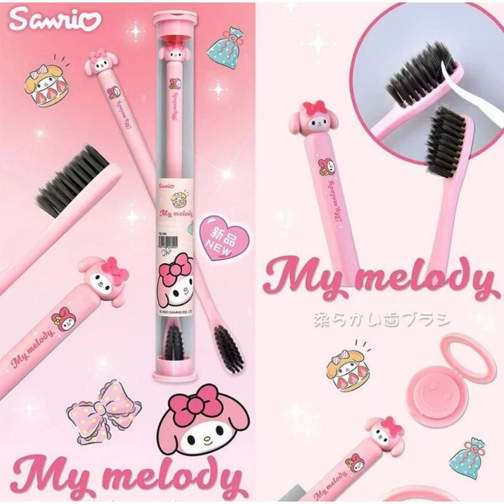 Sanrio Bamboo Toothbrush Hello Kitty Character My Melody Kuromi ...