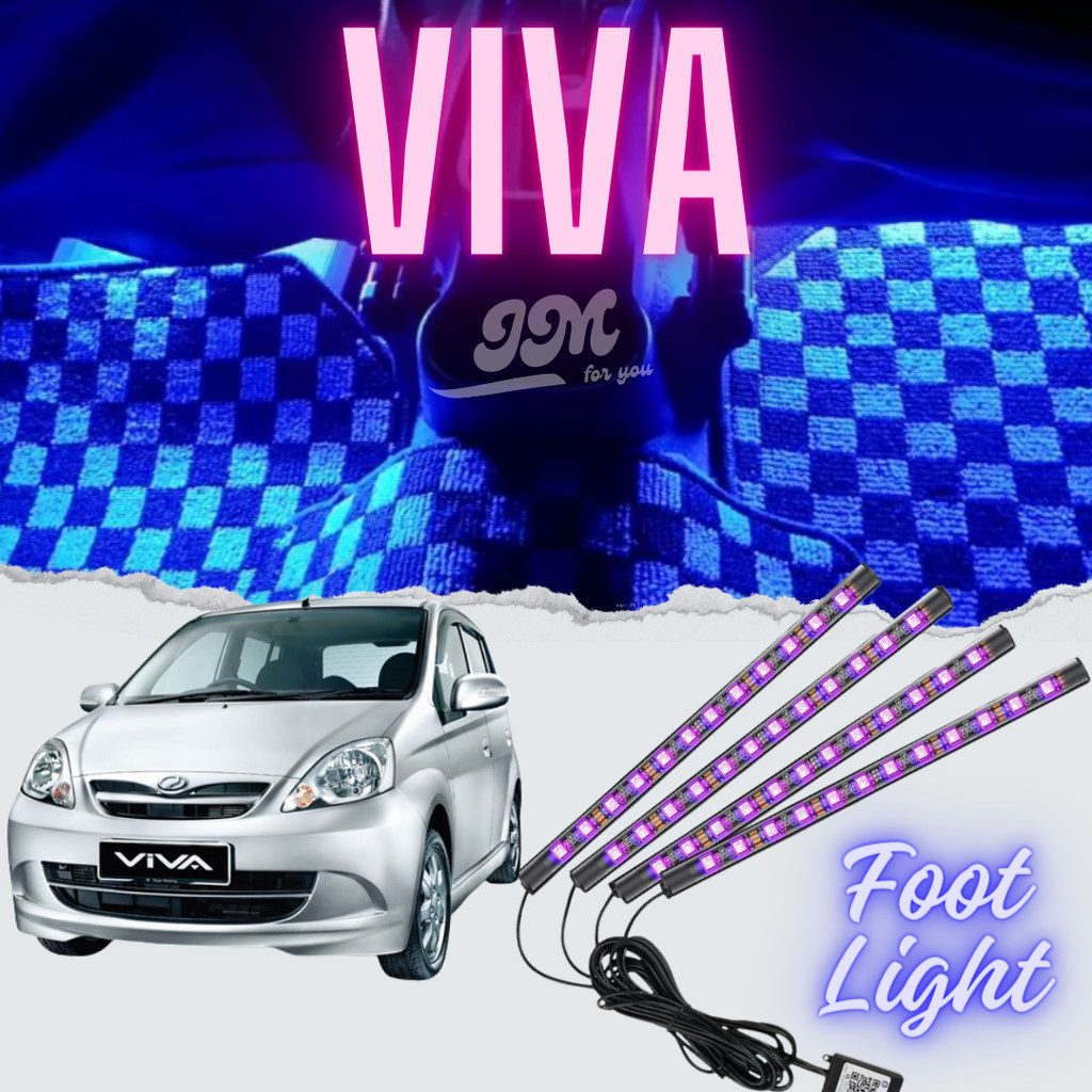 VIVA LED FOOT LIGHT RGB Floor Ambient Light Lampu Kaki Kereta Interior ...