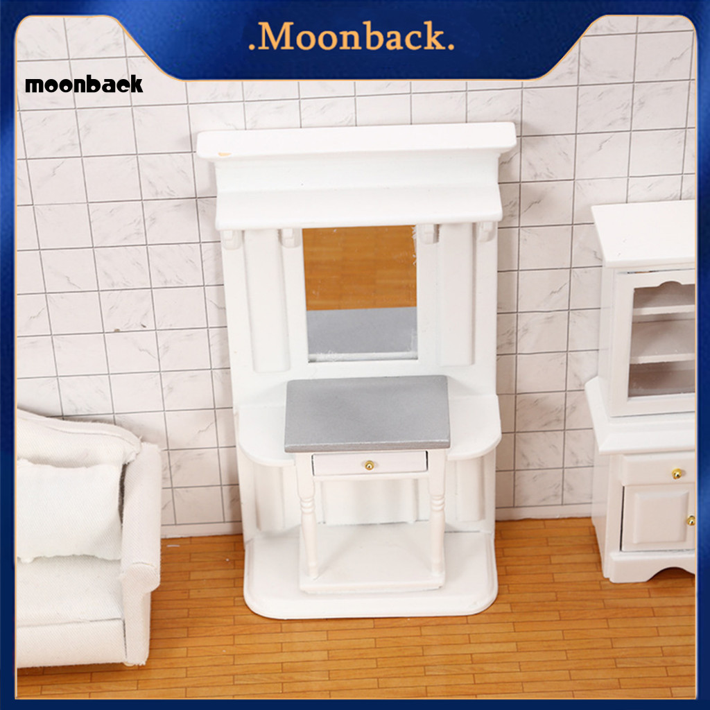 Moon Dressing Table High Simulation Furniture Model White Color 1/12 ...