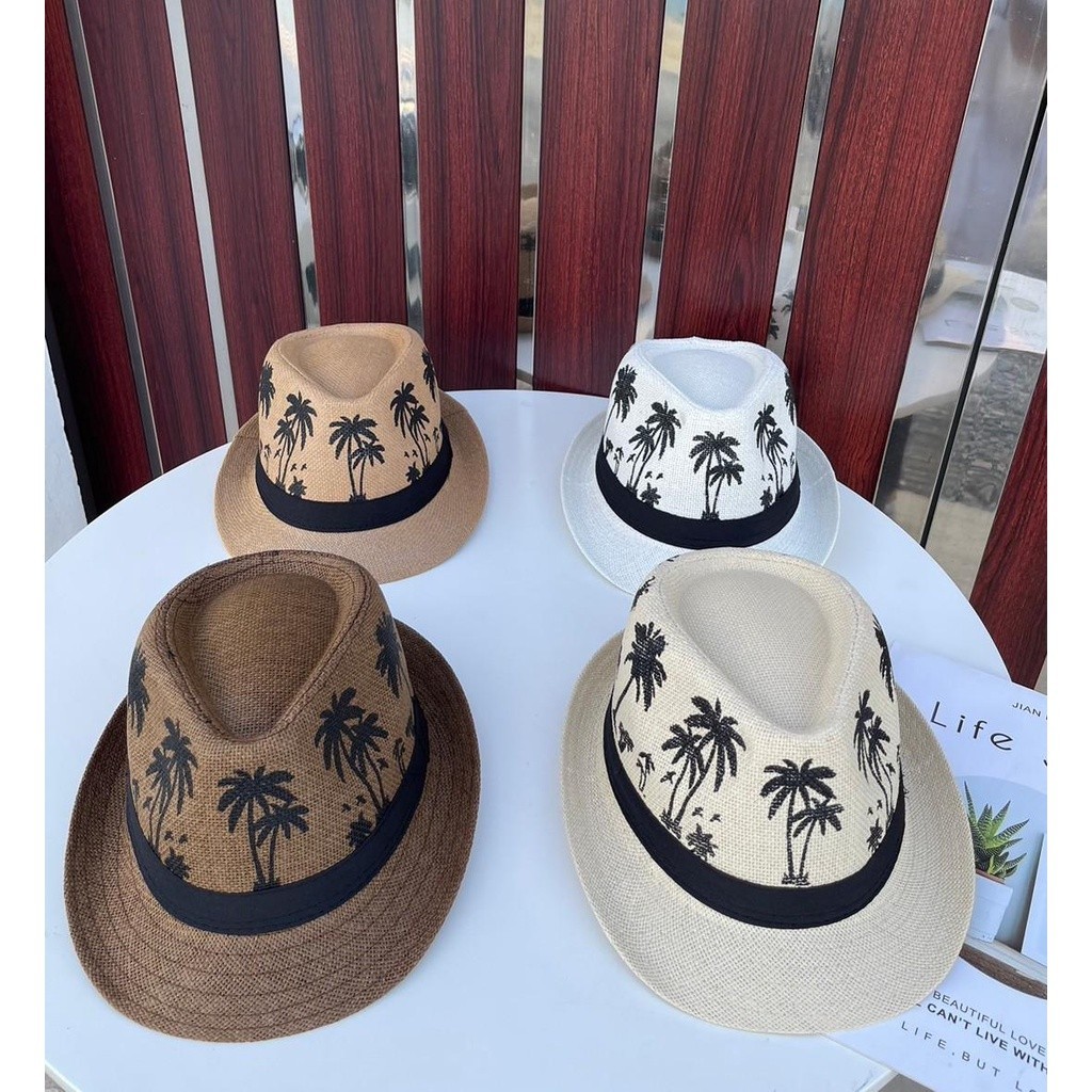 Men's Hat [Model B076] Michael Panama Style Screen Coconut Tree ...