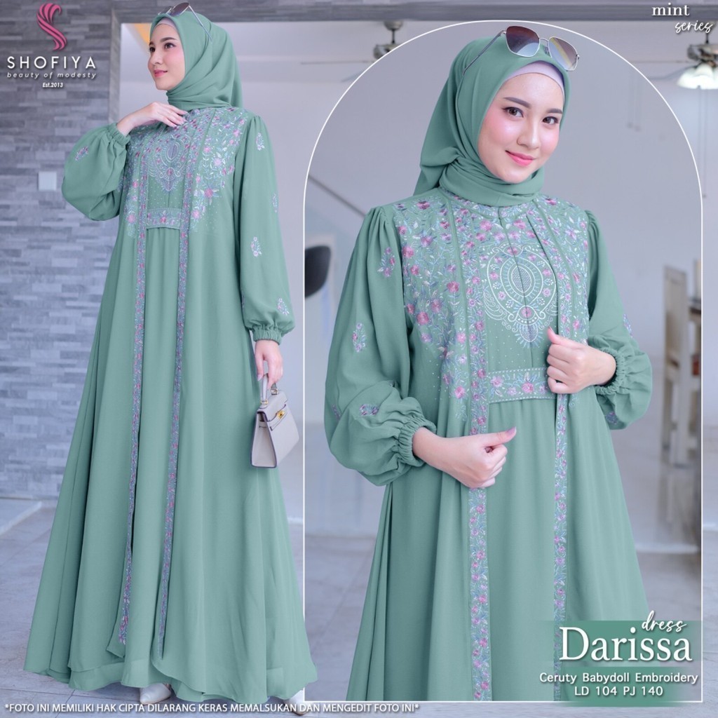 🔥 READY STOCK SHF Darissa Jubah Sulam Bunga Gown Muslimah Maxi Dress ...