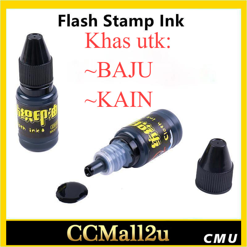1BOTOL 10ML Black Ink Flash Stamp Ink For Cloth Fabric Cotton Flash Ink ...