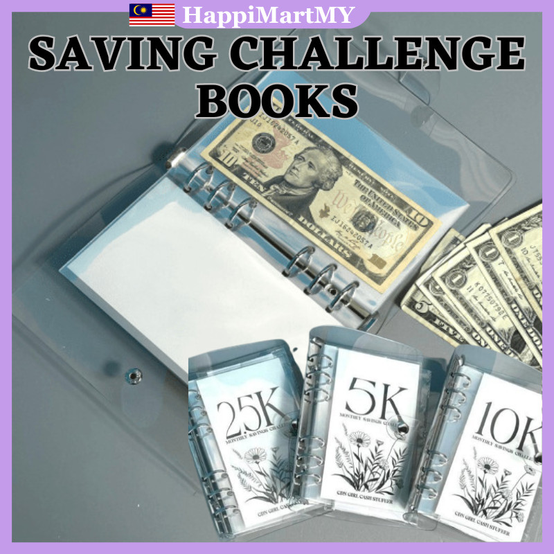 Saving Challenge Binder Books PVC Envelopes Sheets Save Money Cash ...